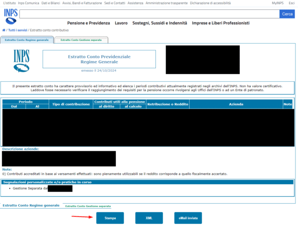 Come scaricare estratto contributivo INPS - Athena SCF